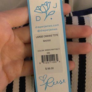 Draper James | Bags | Draper James Large Canvas Tote Bag Awning Stripe ...